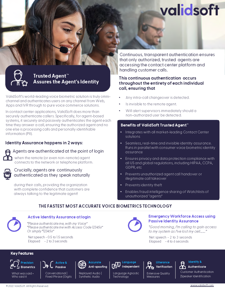 ValidSoft Trusted Agent™ - ValidSoft