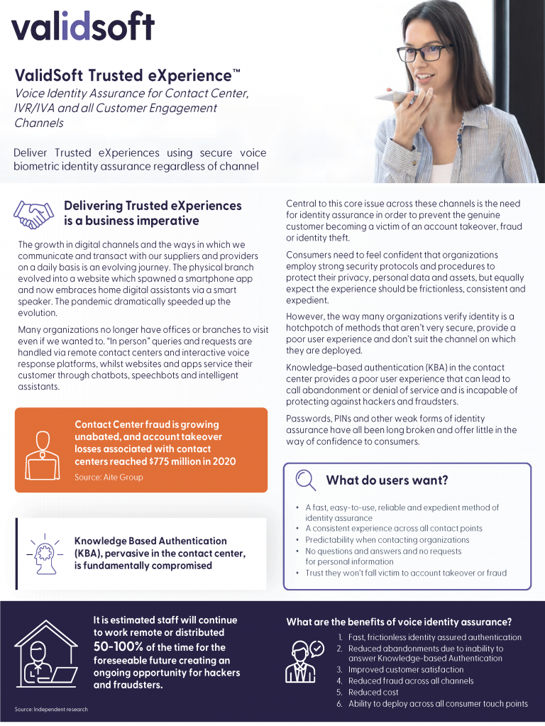 ValidSoft Trusted eXperience™ - ValidSoft